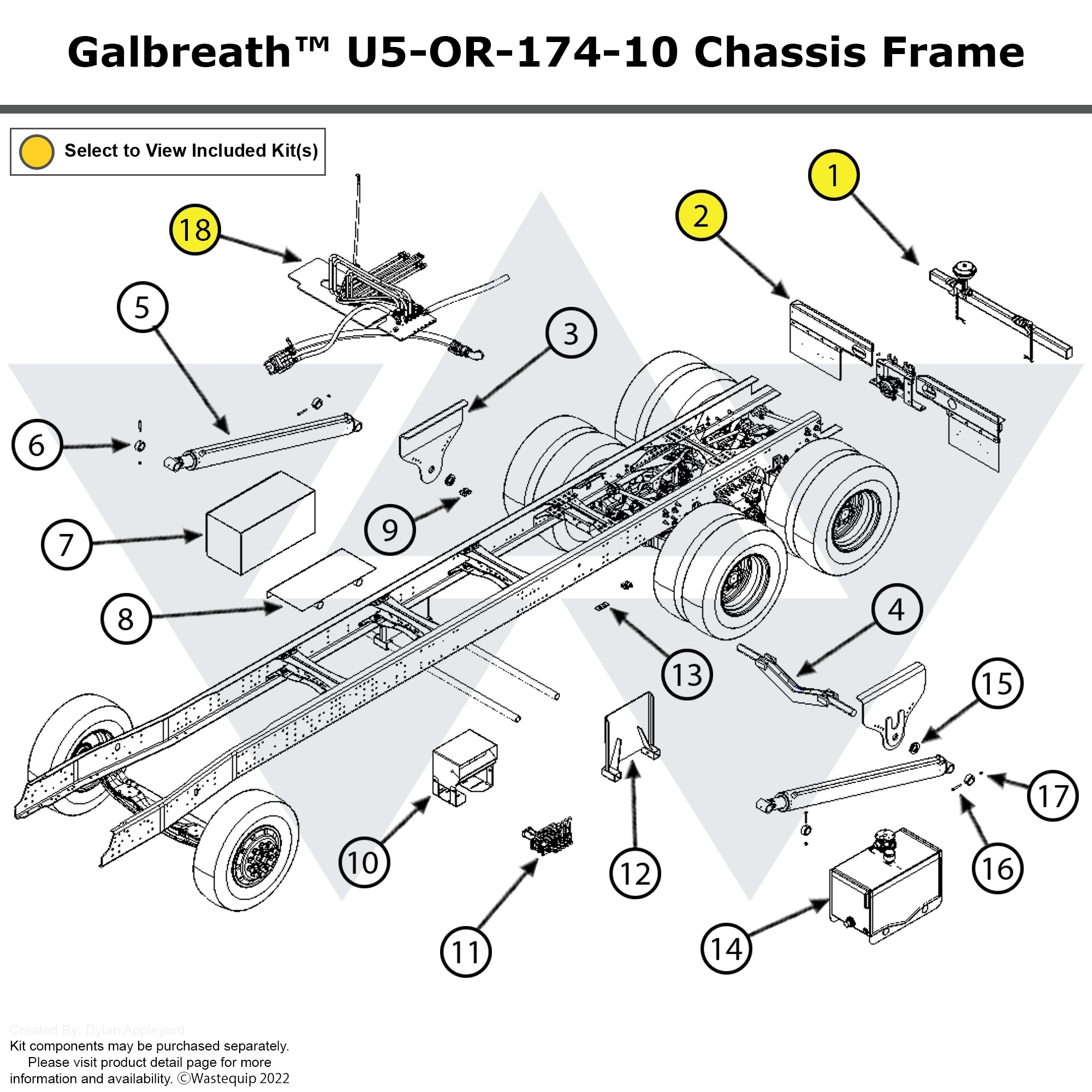 Galbreath™ Hoist U5-OR-174-10 Chassis Assembly | Wastebuilt.com