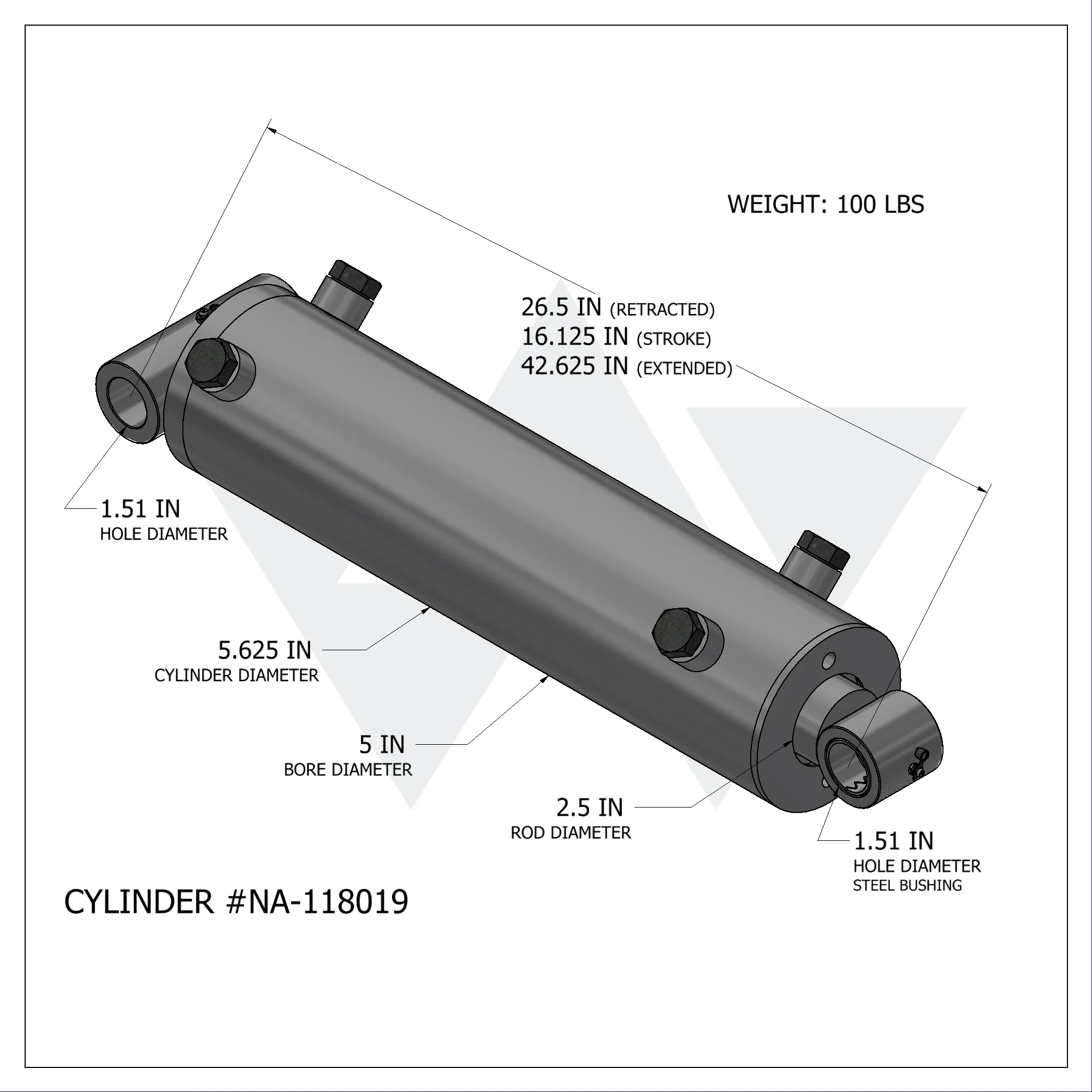 Wastebuilt® Replacement for New Way Cobra Sweep Cylinder | Wastebuilt.com