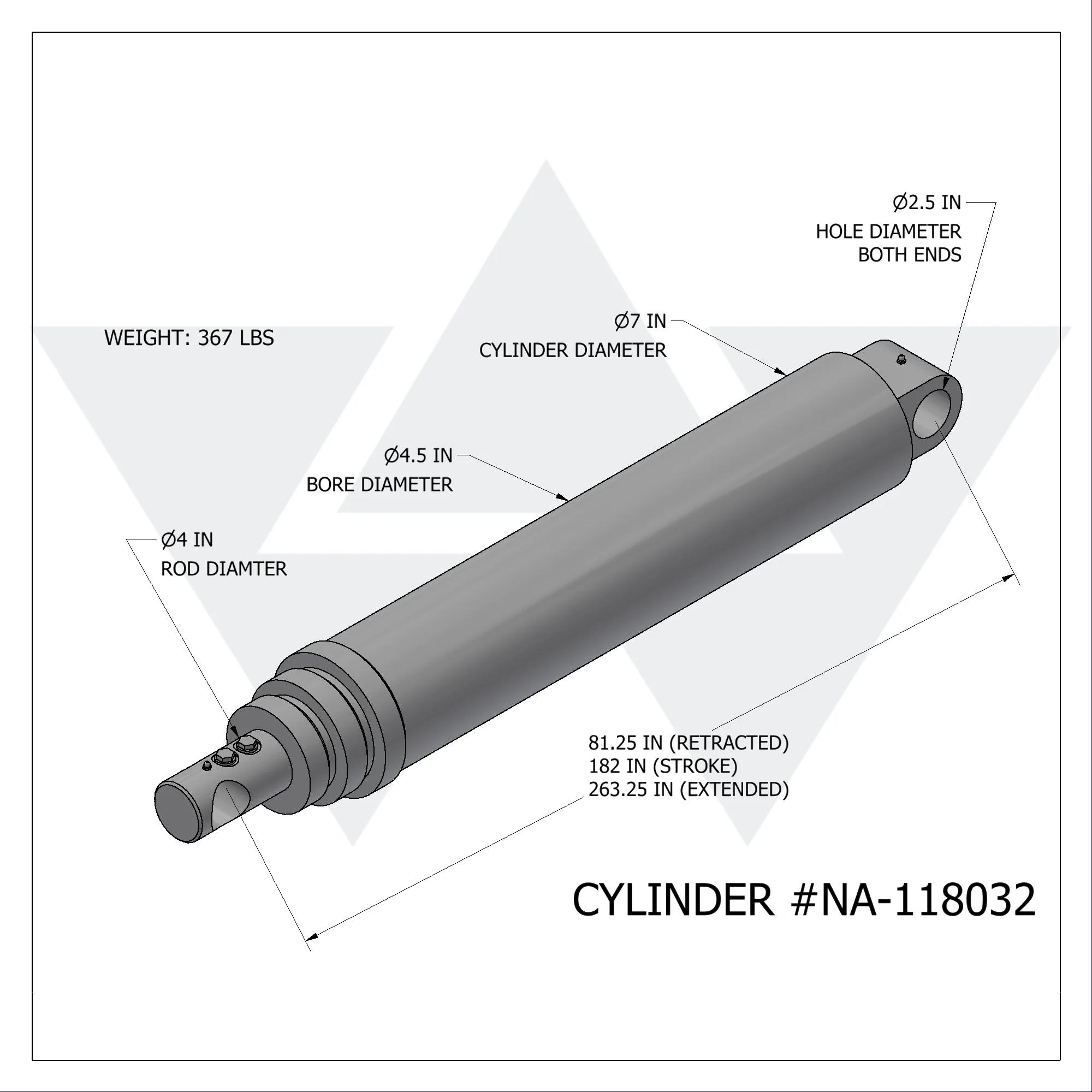 Wastebuilt® Replacement for New Way Cylinder, Pack, Eject \6.5in 3 STG ...