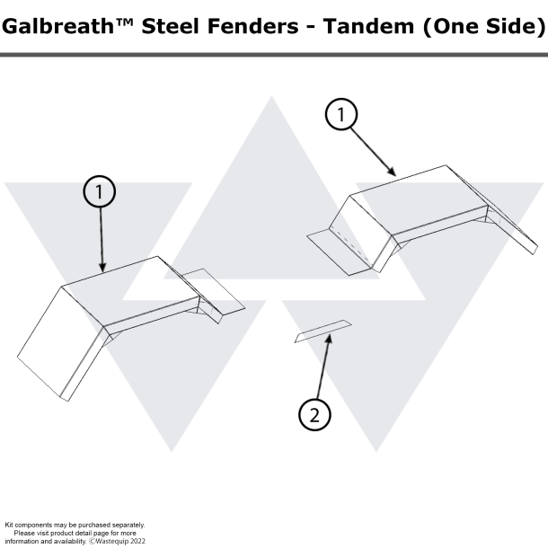 Galbreath™ Fender Assembly Adjustable Tandem | Wastebuilt.com