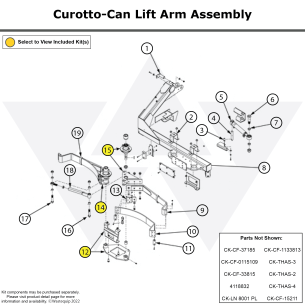 Wastebuilt® Replacement for Curotto-Can Complete 48" x 36" x 7" Arm ...