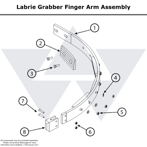 Wastebuilt® Replacement for Labrie 96 Gallon Right Hand Grabber Finger ...