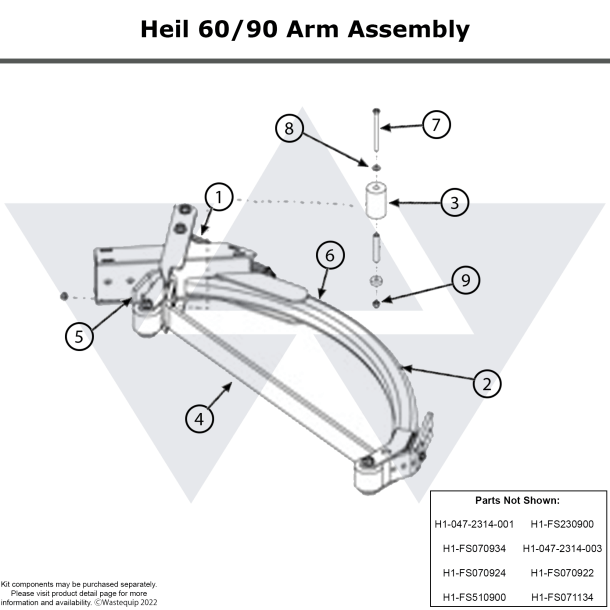 Wastebuilt® Replacement for Heil 60/90 Gallon Grabber Kit | Wastebuilt.com