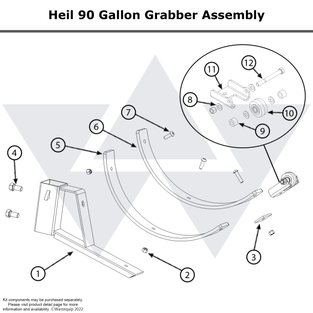 Wastebuilt® Replacement for Heil 90 Gallon Grabber | Wastebuilt.com