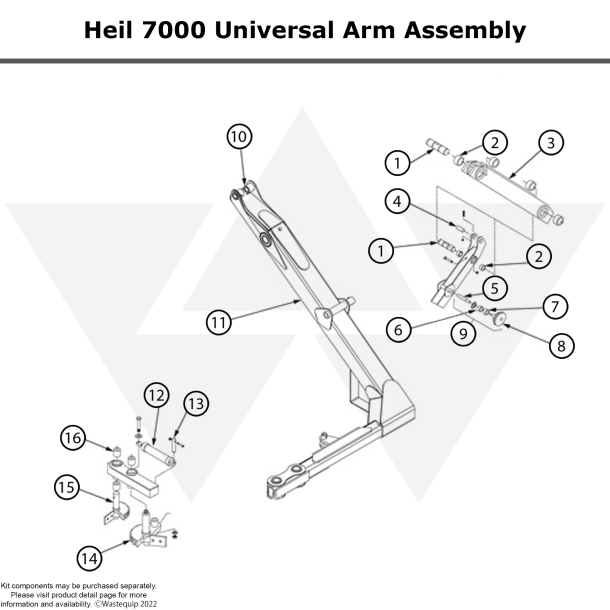 Wastebuilt® Replacement for Heil 7000 Universal Arm Components ...
