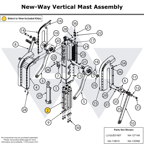 Wastebuilt® Replacement for New Way Vertical Mast Assembly | Wastebuilt.com
