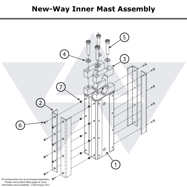 Wastebuilt® Replacement for New Way Inner Vertical Mast Assembly | Wastebuilt.com