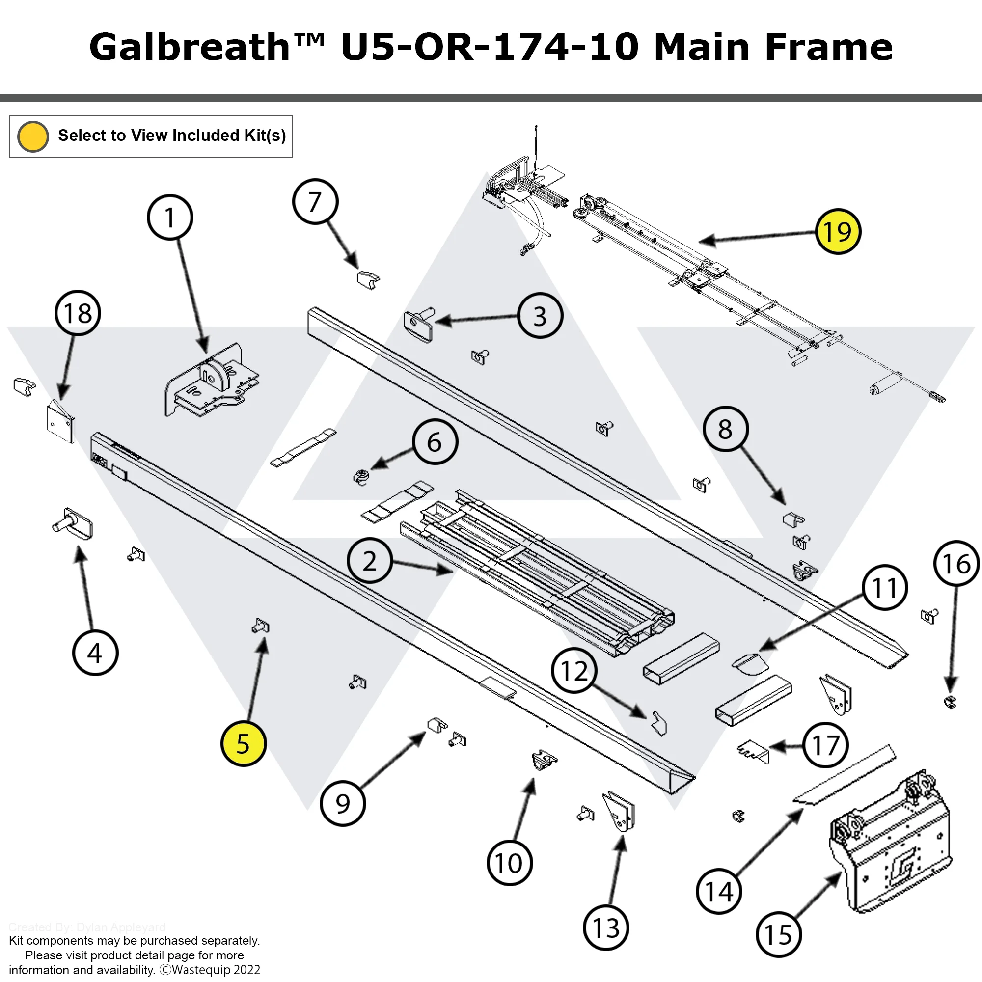 Galbreath™ Hoist U5-OR-174-10 Main Frame Assembly | Wastebuilt.com
