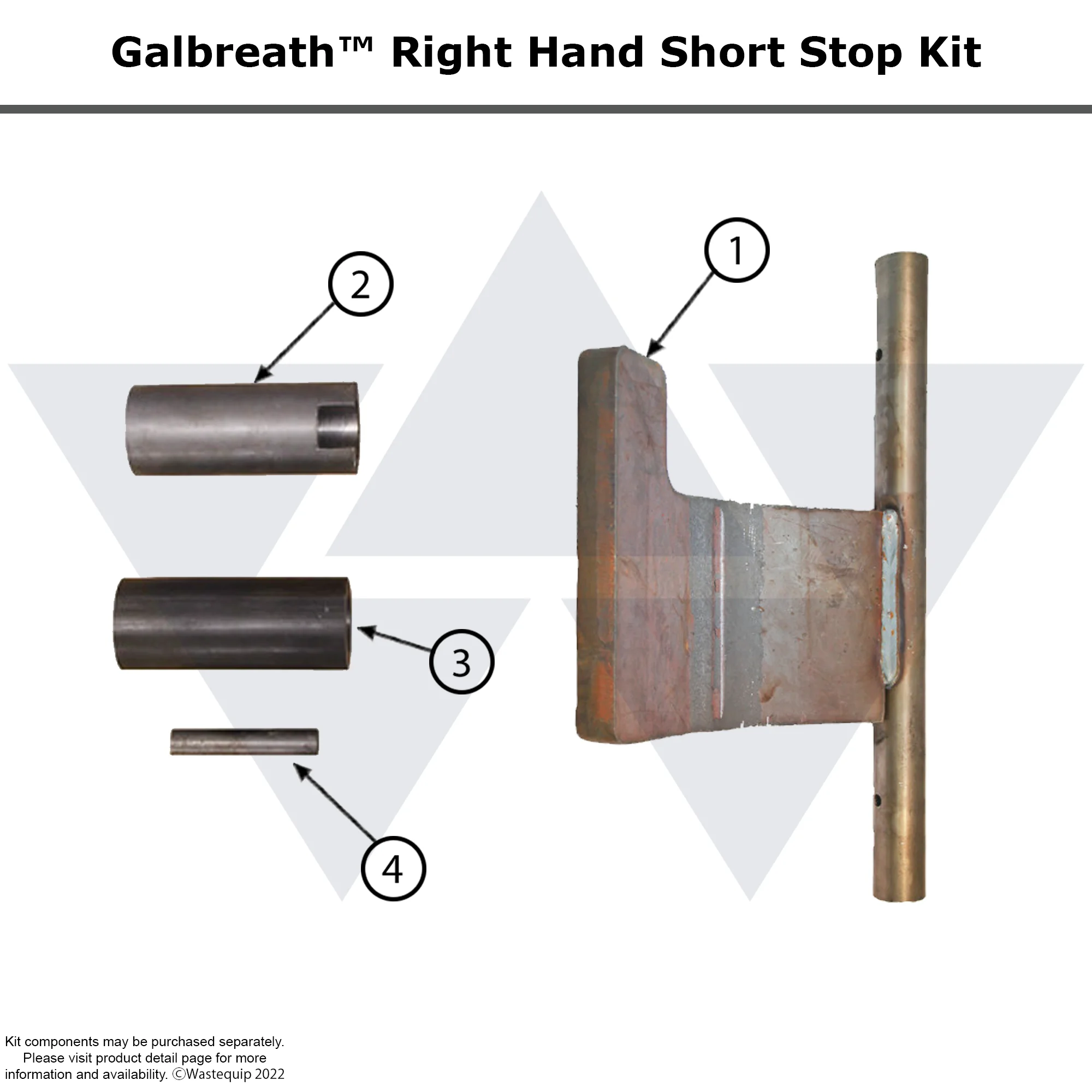 Galbreath™ Right Hand Short Stop Assembly | Wastebuilt.com